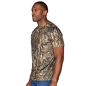 Realtree Men's Essential Camo Lightweight Performance Short Sleeve Shirt (RT MAX-7, Large)