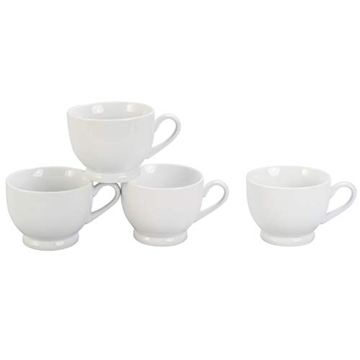 BIA Cordon Bleu 903217S4SIOC Espresso Cups Footed Cappuccino Mugs, One Size, White