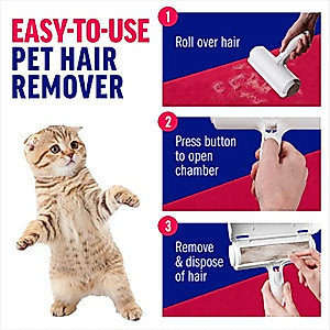 ChomChom Pet Hair Remover - Reusable Cat and Dog Hair Remover for Furniture, Couch, Carpet, Car Seats or Bedding - Portable, Multi-Surface Lint Roller and Fur Removal Tool