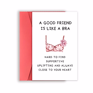 Missonemi Funny Best Friend Birthday Gifts Cards for Women, Bestie Definition Card,Happy Birthday Gift for BBF Sister, Great Friendship Card for Her -“A Good Friend Is Like A Bra”