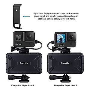 Suptig Portable Charger, 7800mAh Waterproof Power Bank, Compatible for Gopro Hero 11 Hero 10 Hero 9 Hero 8 Hero 7 Hero 6 Hero 5 Hero 4 Hero Session Hero + DJI osmo AKASO Digital Camera and Smartphone