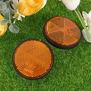 Veemoon Bike Front and Rear Reflectors Handlebar Reflector 2pcs 6mm Bicycle Seatpost Safety Warning Reflectors for Cycling Accessories Orange
