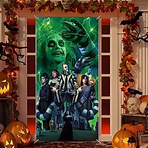 Beetle Horror Halloween Party Decorations Scary Creepy Halloween Door Cover 35.4 X 70.9 Inches Gothic Halloween Door Decorations for Horror Birthday Party Supplies Decorations