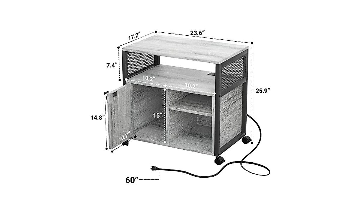 Unikito Office Filing Cabinet with USB & Power Outlets | Modern & Lockable