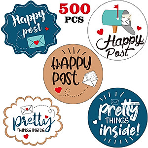 500 Pieces Mail Stickers Small Business Post Package Labels Thank You for Your Order Stickers for Businesses Online Shop Owners