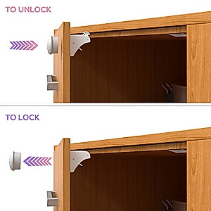 Child Magnetic Safety Locks (4 Locks & 1 Keys) | Safely Lock Your Cabinets and Drawers| No Drilling - Easy Installation - Authentic 3M Adhesive