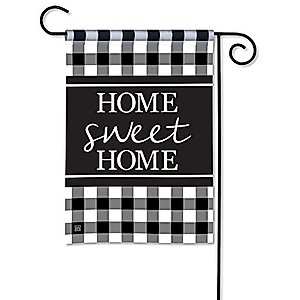 BreezeArt - Black & White Check Decorative Garden Flag 12x18 inch - Premium Quality SolarSilk - Made in the USA by Studio-M