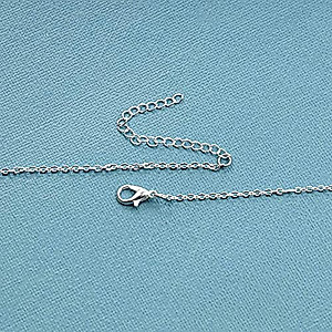 Yheakne Boho Long Turquoise Necklace Silver Teardrop Turquoise Necklace Blue Turquoise Pendant Necklace Vintage Long Pendant Chain Necklaces Jewelry for Women and Girls