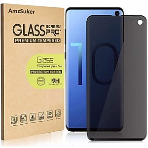 Galaxy S10 Privacy Screen Protector, SUKER [Anti-spy] [9H Hardenss] [3D Curved] [Case Friendly] Tempered Glass Screen Protector for Samsung Galaxy S10 6.1 inch (2 Pack)
