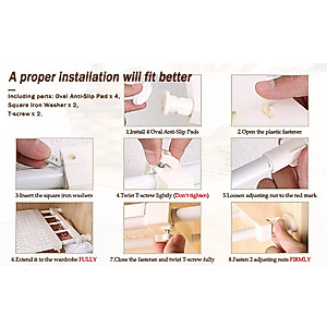 APSOONSELL Adjustable Storage Rack Tension Shelf Closet Expandable Closet Shelf Rod for Wardrobe, Kitchen, Bookcase