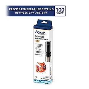 Aqueon Submersible Aquarium Heater, 100 Watts, Up to 40 Gallons