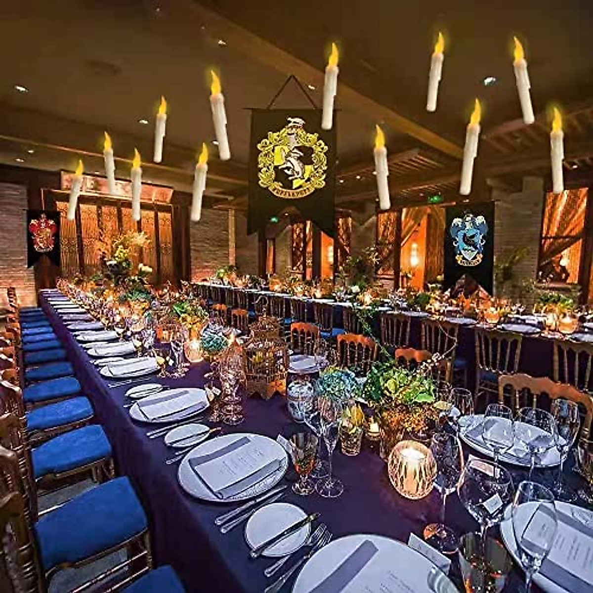 Am Bulan Magical Floating LED Candles Halloween Decoration - from The World of Witchcraft and Wizardry - 12 Floating Candles - Remote Operated