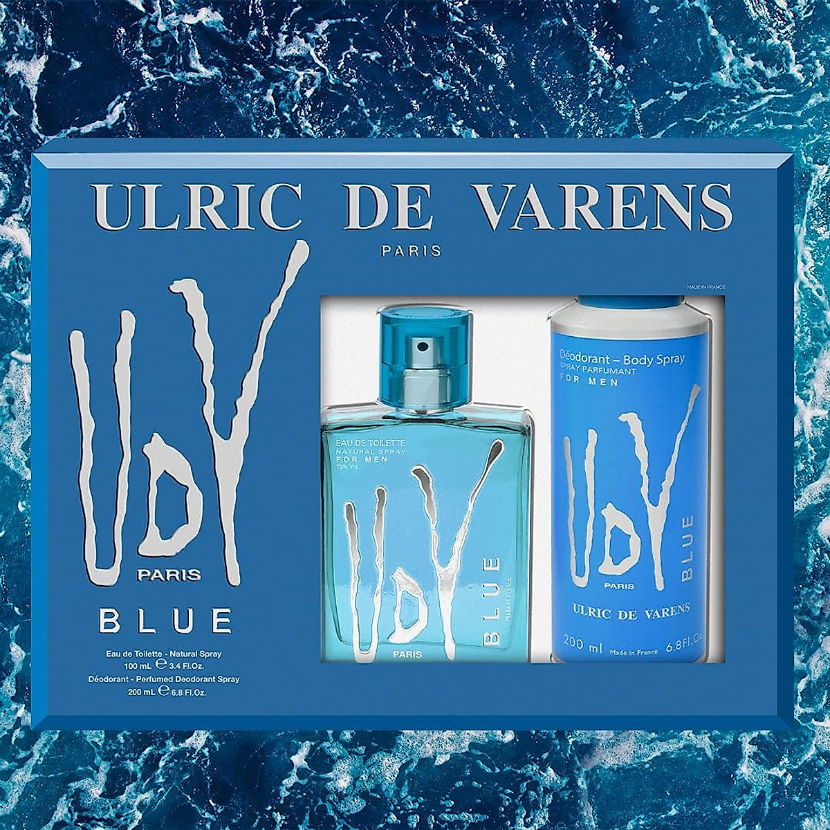Ulric De Varens Blue Eau De Toilette Spray 100ml Set 2 Pieces 2019366877