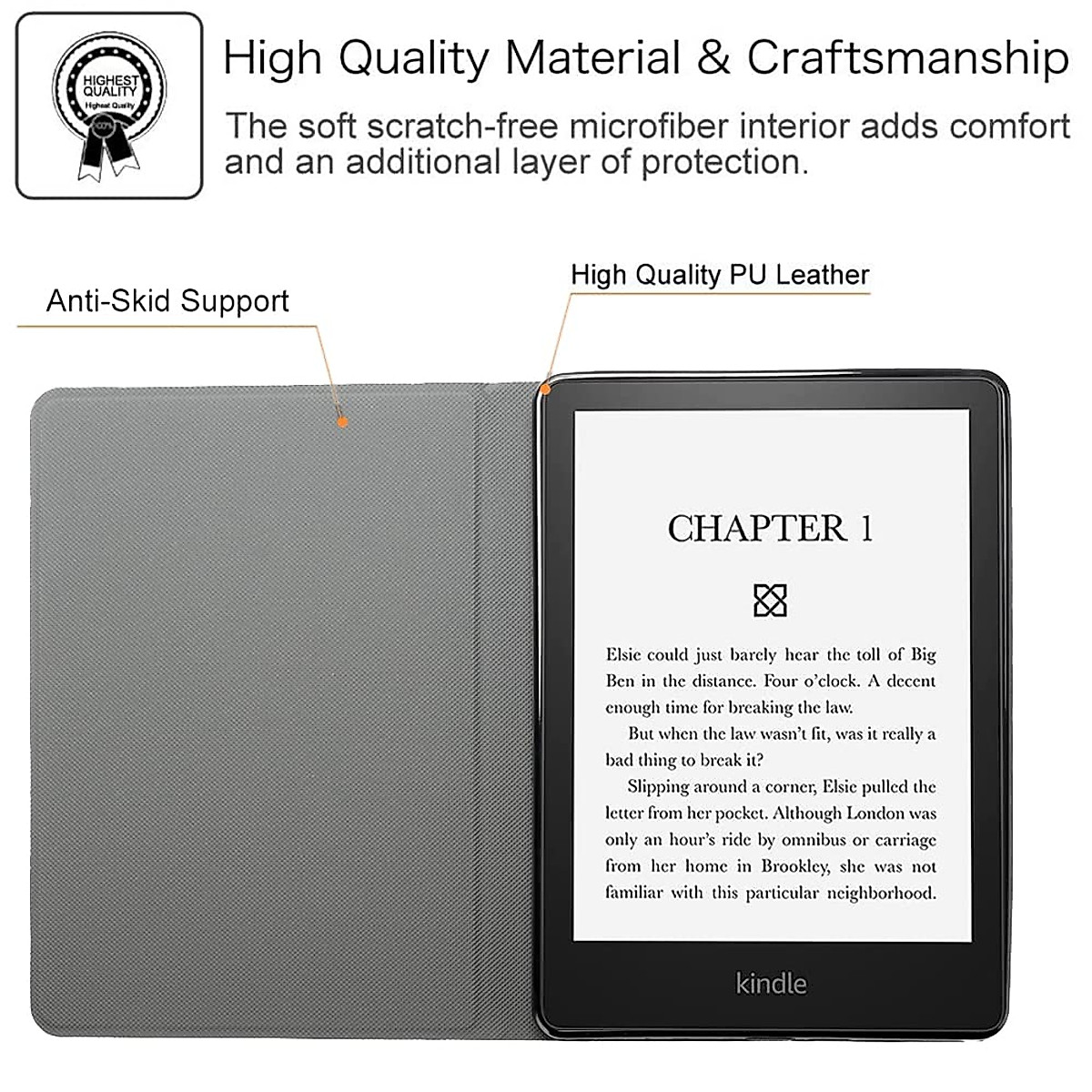 Pudazvi All New Case for 6.8" Kindle Paperwhite & Signature Edition(11th Generation, 2021/2023 Release), Premium Lightweight PU Leather with Auto Sleep/Wake,Marble Purple