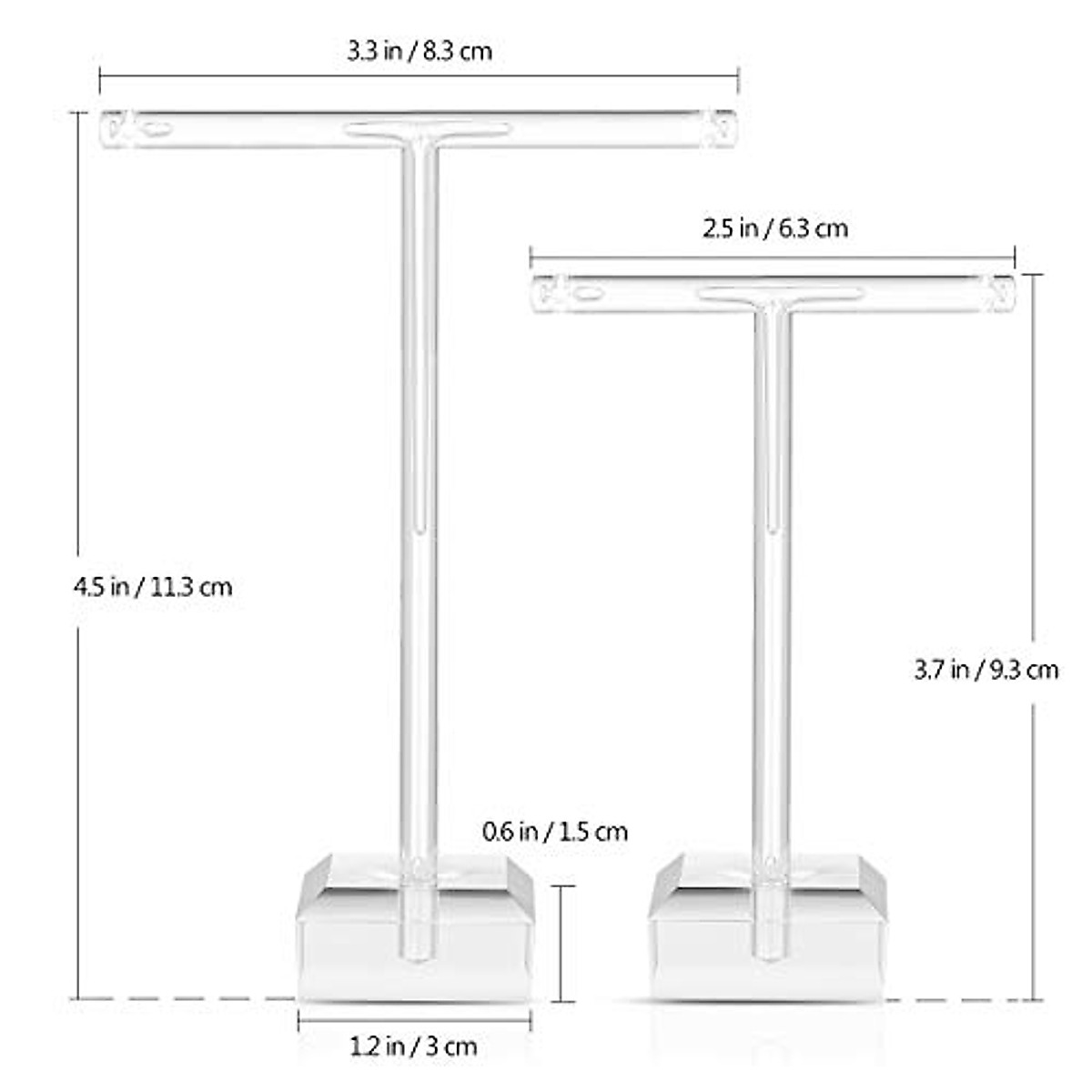 TOPBATHY Acrylic Jewelry Tree Stand,Earring Holder,Hanging Jewelry Organizer,for Necklaces Bracelet Earrings and Ring (4pcs)