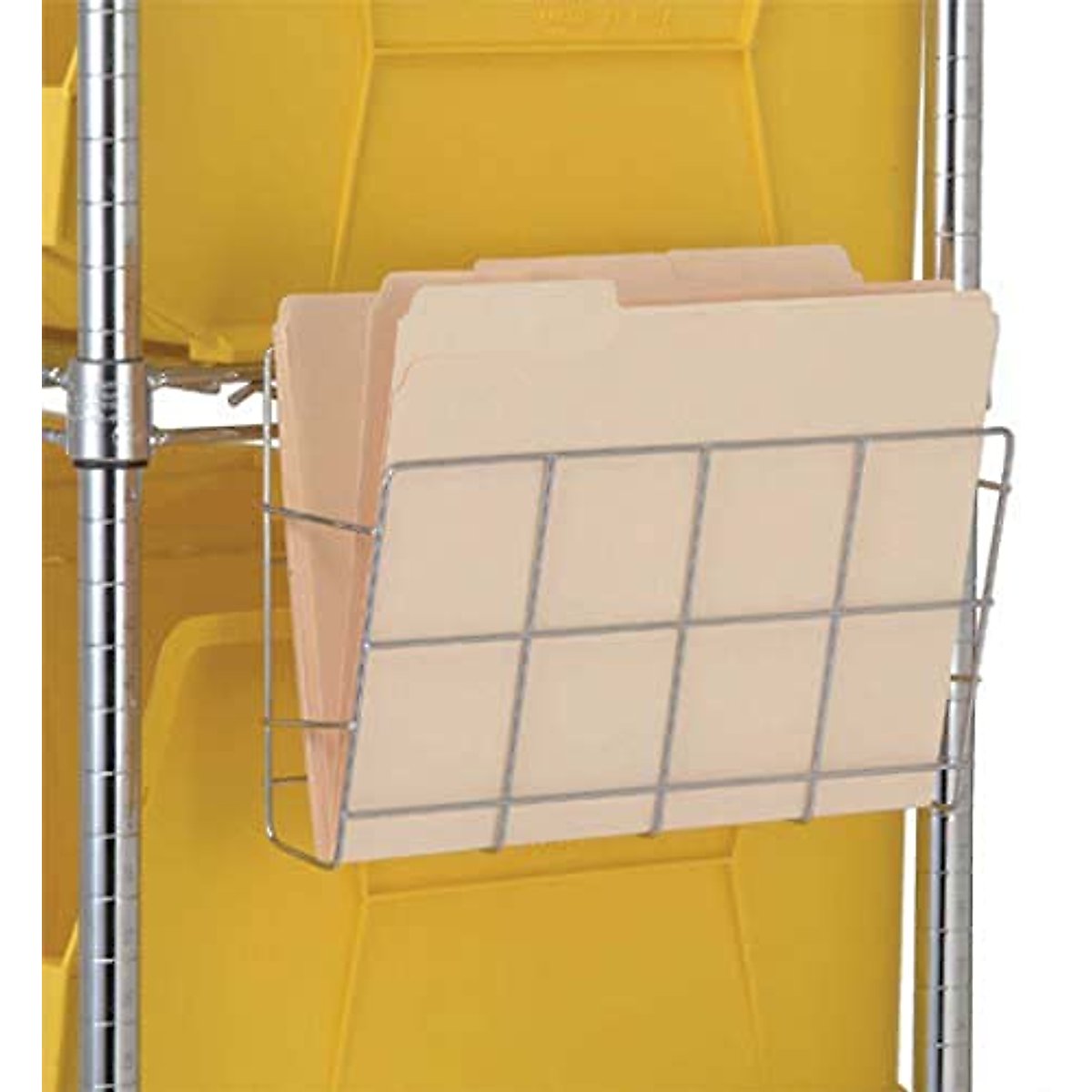 Quantum Storage Systems DH8 Document Holder for Wire Shelving Units, 2" Width x 12-3/8" Length x 8-5/8" Height