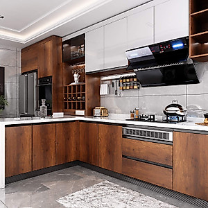 Livelynine Brown Wood Contact Paper Waterproof Kitchen Cabinet Wallpaper Peel and Stick Wood Stickers for Furniture Wood Grain Vinyl Wrap for Cabinets Desk Table Kitchen Counter Top Covers 15.8"x78.8"