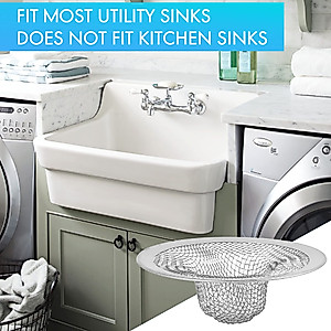 LotFancy Sink Drain Strainer, 30Pcs 2.75" Top / 1 1/8" Bathroom Sink Strainer, Stainless Steel Shower Drain Hair Catcher for Bathroom Sink, Utility, Slop, Laundry, RV and Lavatory