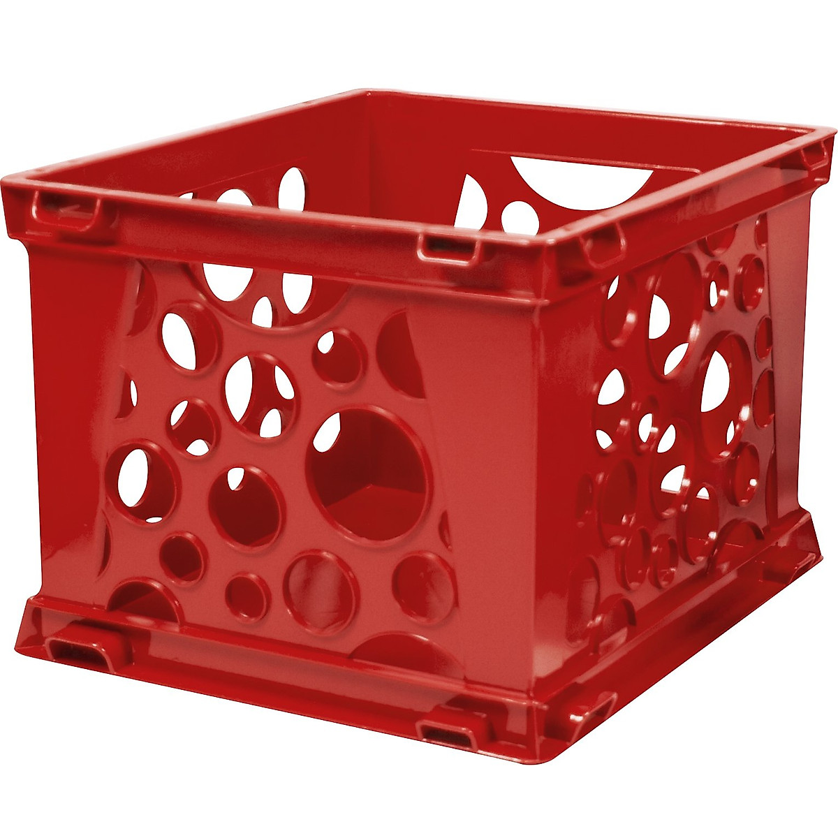 Storex Premium File Crate with Molded Handles – Letter and Legal Document and Folder Storage, Blue/White 3-Pack (61767U03C)