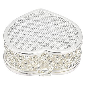 ELLDOO Heart Shape Jewelry Box Wedding Box Keepsake Box Ring Earring Small Trinket Storage Organizer Box for Girls Women Wedding Brithday Gift