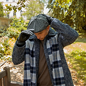 Dents Mens Abraham Moon Tweed 8 Piece Cap - Pewter Grey - Extra Large