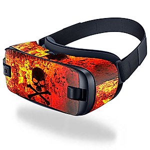 MightySkins Skin Compatible with Samsung Gear VR (2016) wrap Cover Sticker Skins Bio Skull