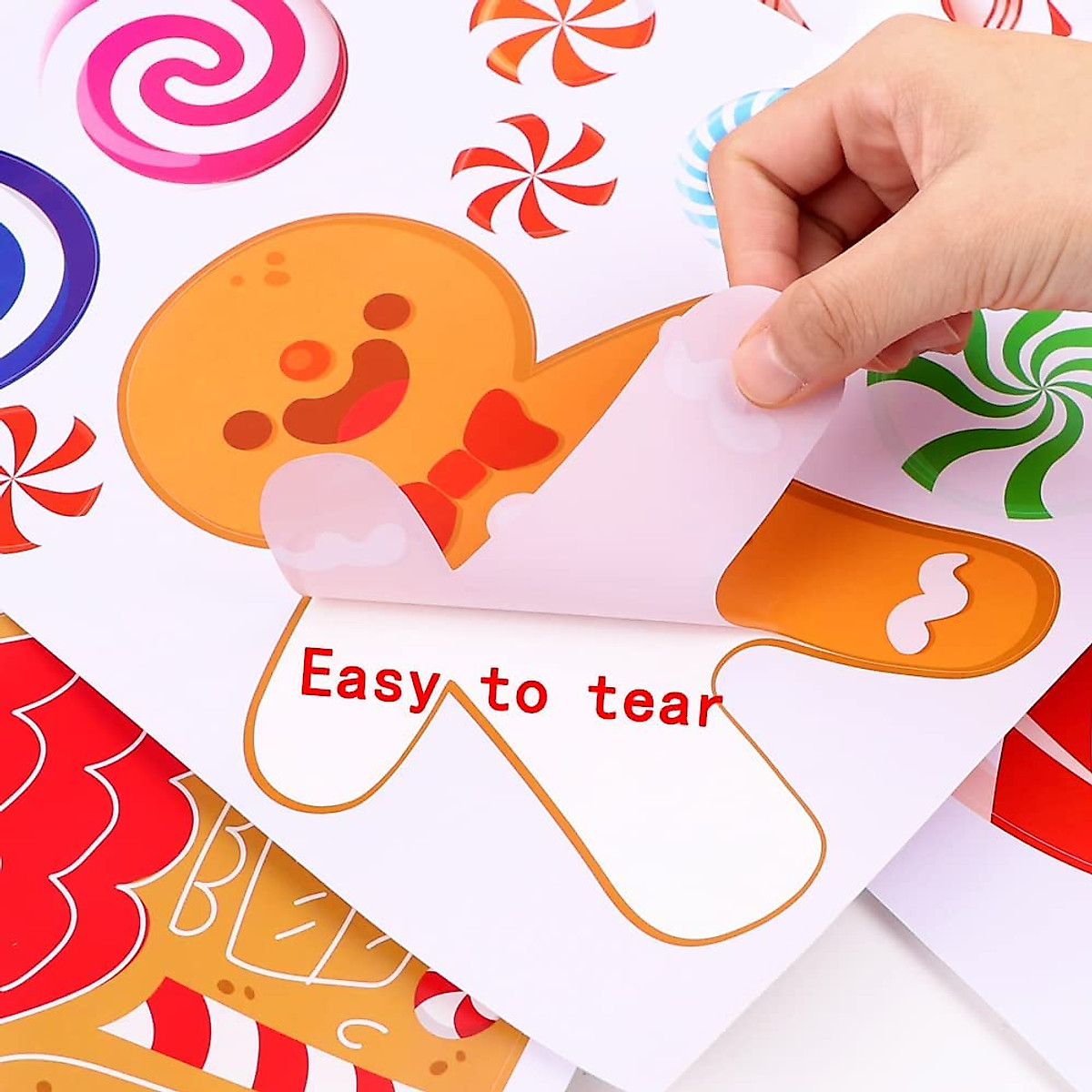 DIYDEC 70PCS Peppermint Floor Decals Stickers, Self-Adhesive Christmas Candy Party Wall Floor Stickers Decals for Christmas Floor Candy Land Decoration