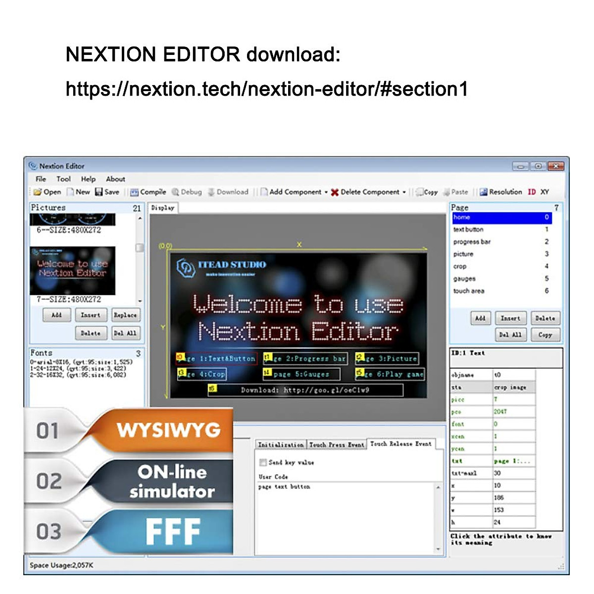 DIYmall Nextion Basic Display 2.8'' NX3224T028 2.8inch TFT Resistive Touch Screen Panel 320X240 UART HMI Intelligent LCD Display Module for Arduino Raspberry Pi ESP8266