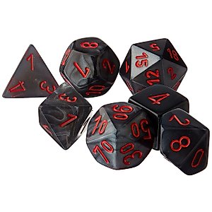 Chessex CHX27478 Dice-Velvet Set, Black/Red, Large (18mm - 25mm)