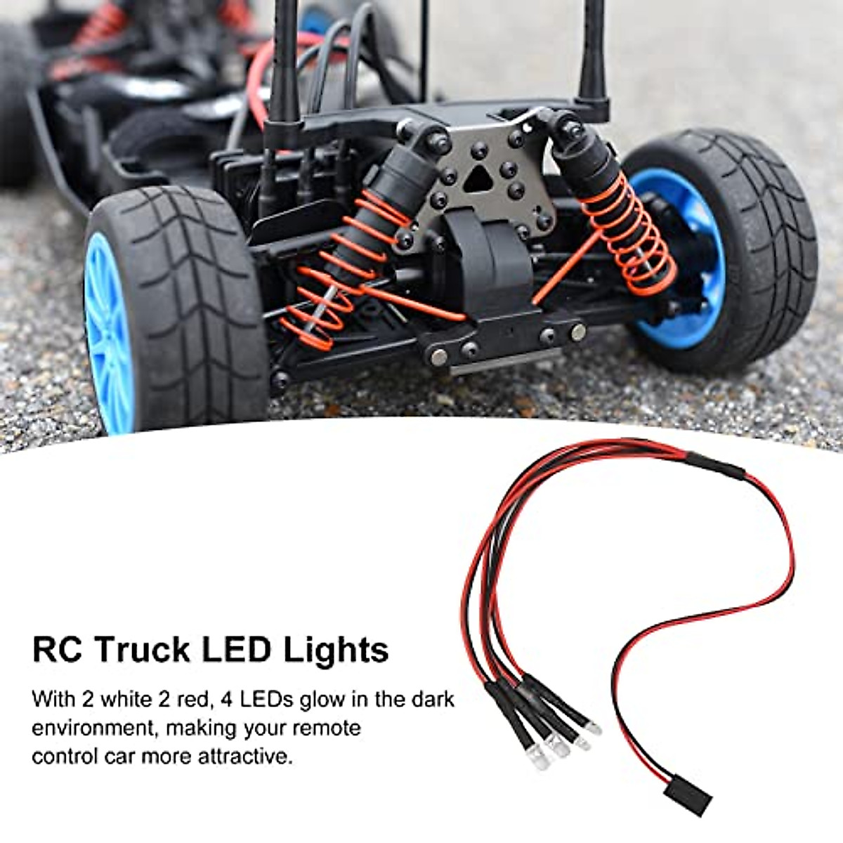 4 Led Rc Car Led Light Rc Car Upgrade Parts for Axial Axial Scx24 1/24 Remote Control Car, Scx24 Light Kit, Axial Scx24 Lights