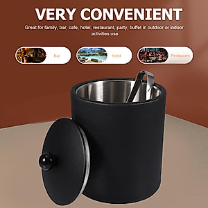 DOITOOL Stainless Steel Ice Bucket Double Wall Insulated Ice Bucket Beer Bottle Drink Cooler Party Beverage Chiller Bin Baskets for Cocktail Bar Black