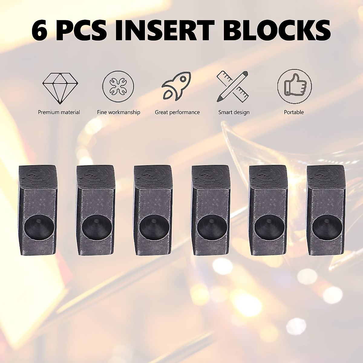 6 PCS Insert Blocks, Electric Guitar Tremolo Bridge Saddle Pro String Lock Insert Blocks for Electric Guitar Bridge Saddle Floyd Rose Block Floyd Rose Saddle Blocks