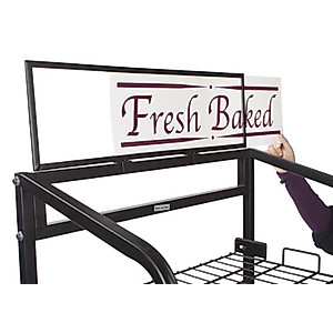 Displays2go Steel Baker's Rack with Wheels Six Wire Shelves, Black