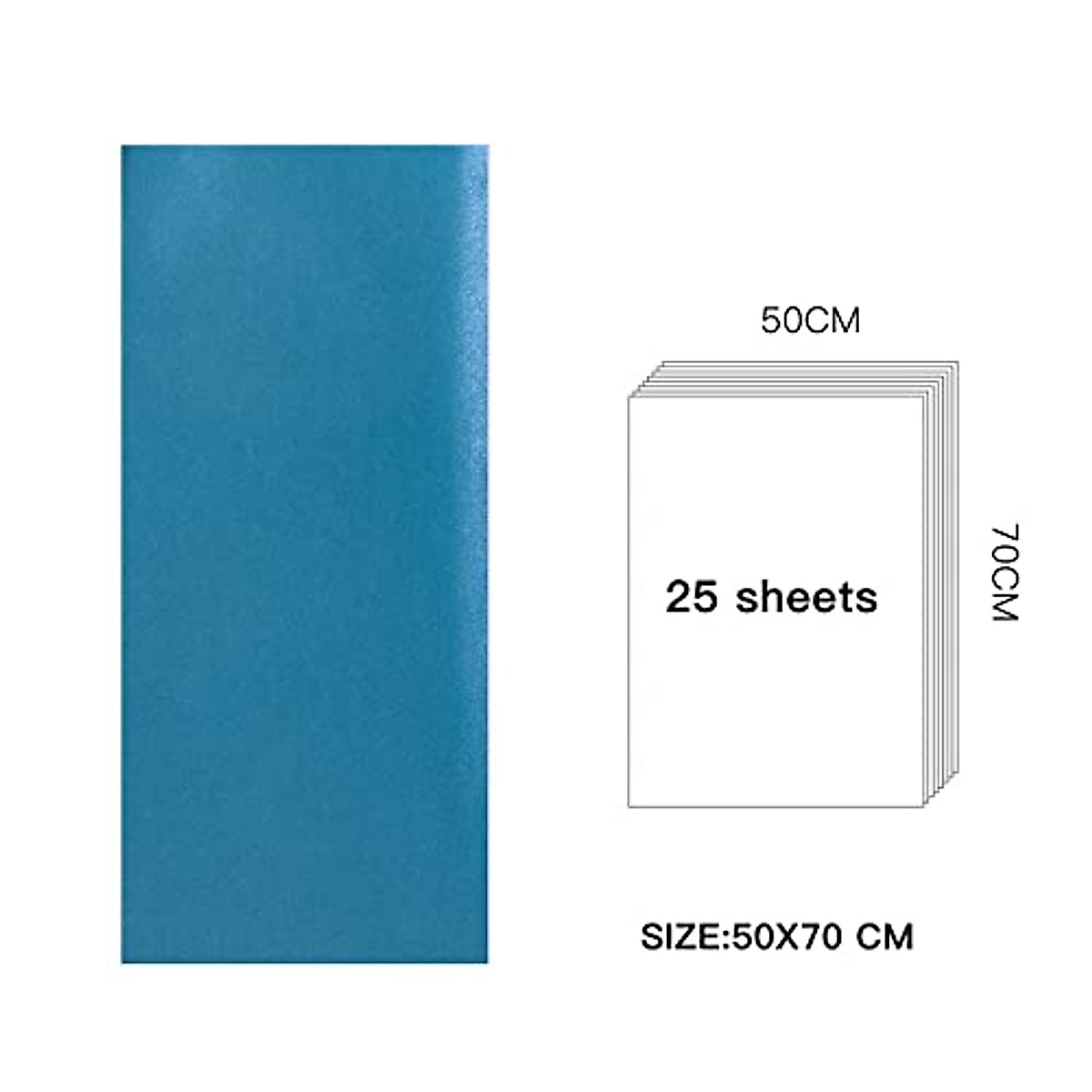 RUSPEPA Gift Wrapping Tissue Paper - Metallic Silver Blue Tissue Paper for Gift Wrap, Art Crafts, DIY, Pack Bags, Birthday, Wedding and More - 19.5 x 27.5 inches - 25 Sheets