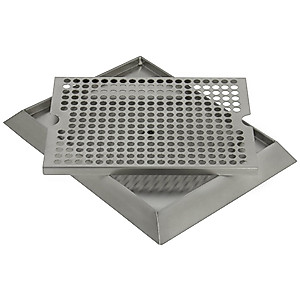 Kegco SEBV-129D 12" x 9" Bevel Edge Drip Tray with Drain