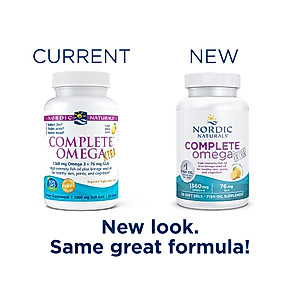 Nordic Naturals Complete Omega Xtra, Lemon - 60 Soft Gels - 1360 mg Omega-3 + 76 mg GLA - Healthy Skin, Joints & Cognition - Non-GMO - 30 Servings