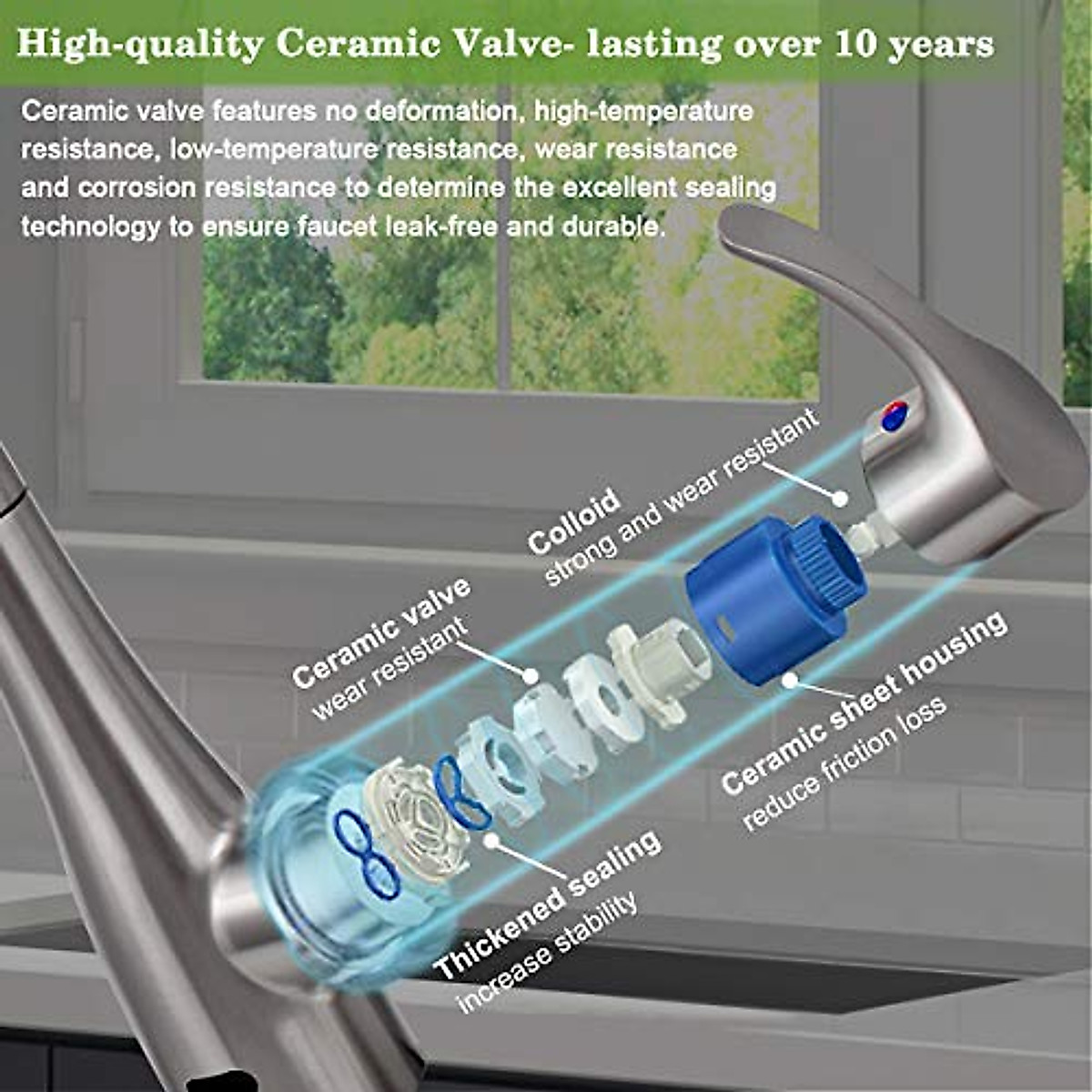 Motion Sensor Automatic Kitchen Faucet Touchless, monbar Pull Down Single Handle One/3 Hole 3 Setting Sprayer Brushed Nickel Solid Brass Kitchen Faucets Spot Free Lead-Free