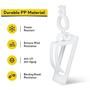 Sekmet 200pcs Holiday Light Clips Christmas Light Hooks,Gutters&Shingle Hooks, Roof, Fence Hooks for Hanging Mini, C6, C7, C9, Rope, Icicle String Lights and Other Outdoor&Indoor Lights, Tool Free