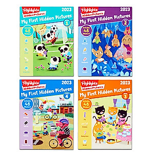 Highlights My First Hidden Pictures 2023 Activity Books for Kids Ages 3-6, 4-Book Set of Travel-Friendly Screen Free Seek and Find Fun with Stickers