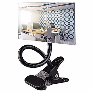 Gosear Security Convex Mirror,Computer Rearview HD Mirror,Clip On Cubicle Mirror for Personal Safety and Security Desk Rear View Monitors or Anywhere (6.69"*2.95"Rectangle)