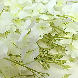 GOOCHOO 12 Pack 3.6 Feet Artificial Fake Wisteria Vine Ratta Hanging Garland Silk Flowers String Party Home Wedding Decor, (White)