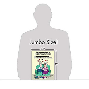 NobleWorks Jumbo Funny Anniversary Greeting Card 8.5 x 11 Inch with Envelope (1 Pack) Large Jumbo Couple, Husband, Wife, Parents Anniversary Congratulations Marriage Secrets J9780