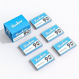 Reshow Audio Cassettes Low Noise High Output 90 min Time Blank Cassettes Tapes with Individual Clear Plastic Cassette Tape Case, Great for Everyday Recording (Pack of 5)
