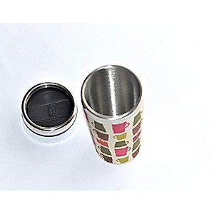 Travel Bamboo Fiber Peace Love Coffee Mug Stainless Steel 14oz Tea Hot Cold Cup