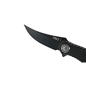 CRKT Clever Girl Folding Pocket Knife: Heavy Duty Everyday Carry, Black Blade, Flipper Open, Deadbolt Button Lock, IKBS Ball Bearing Pivot, G10 Handle 2640
