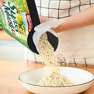 KUFUNG Food Storage Sealing Clips with Pour Spouts, Kitchen Chip Bag Clips, Plastic Cap Sealer Clips, Great for Kitchen Food Storage and Organization (M, Black)