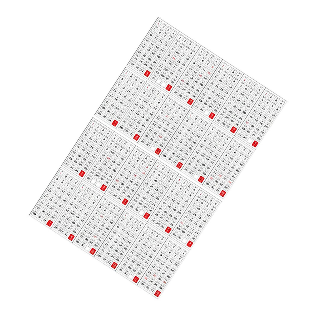 BESTOYARD 24 Sheets Calendar Stickers Adhesive Calendar Sticker Mini Calendar Tabs 2022 Monthly Tabs Daily Adult Stickers Calendar Tabs Sticker Number Paper Dating Small Calendar