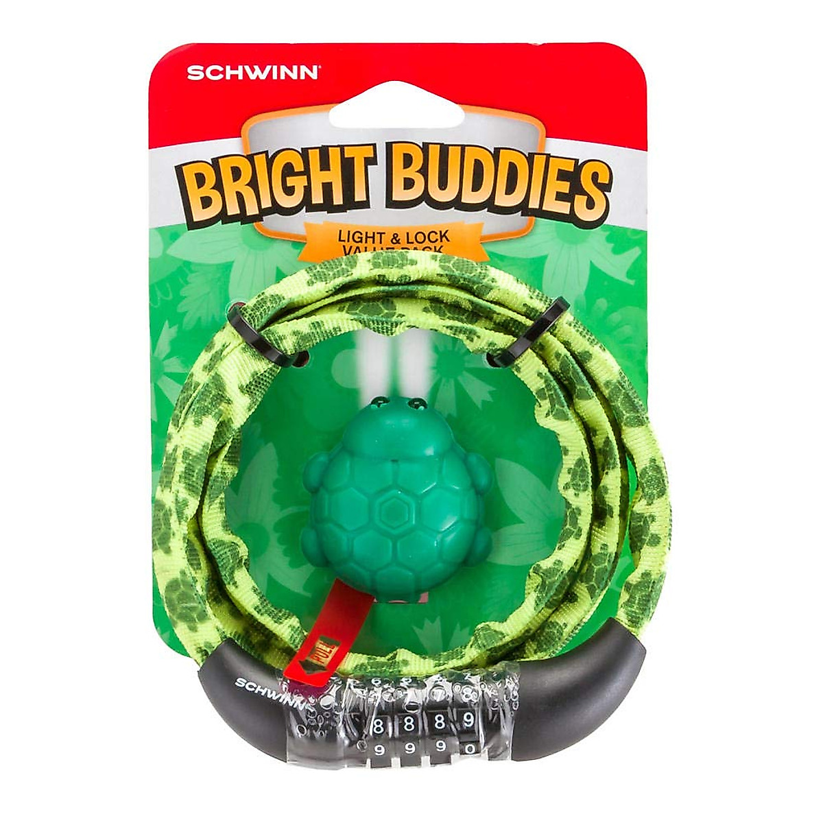 Schwinn Bright buddies light and lock value pack, turtle