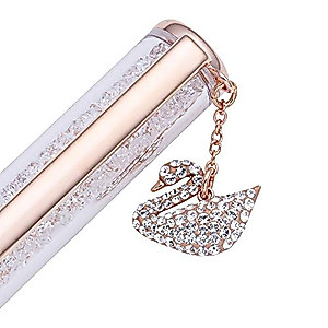 Swarovski Crystal Authentic Crystalline Rose Gold Plated Swan Charm Ballpoint Pen