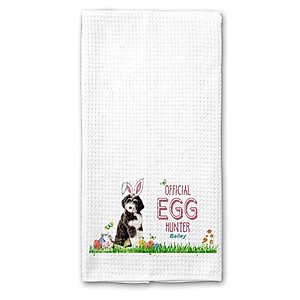 The Creating Studio Bernedoodle Kitchen Towel, Bernedoodle Gift, Easter Dog Decor, Hostess Gift (Waffle Towel)